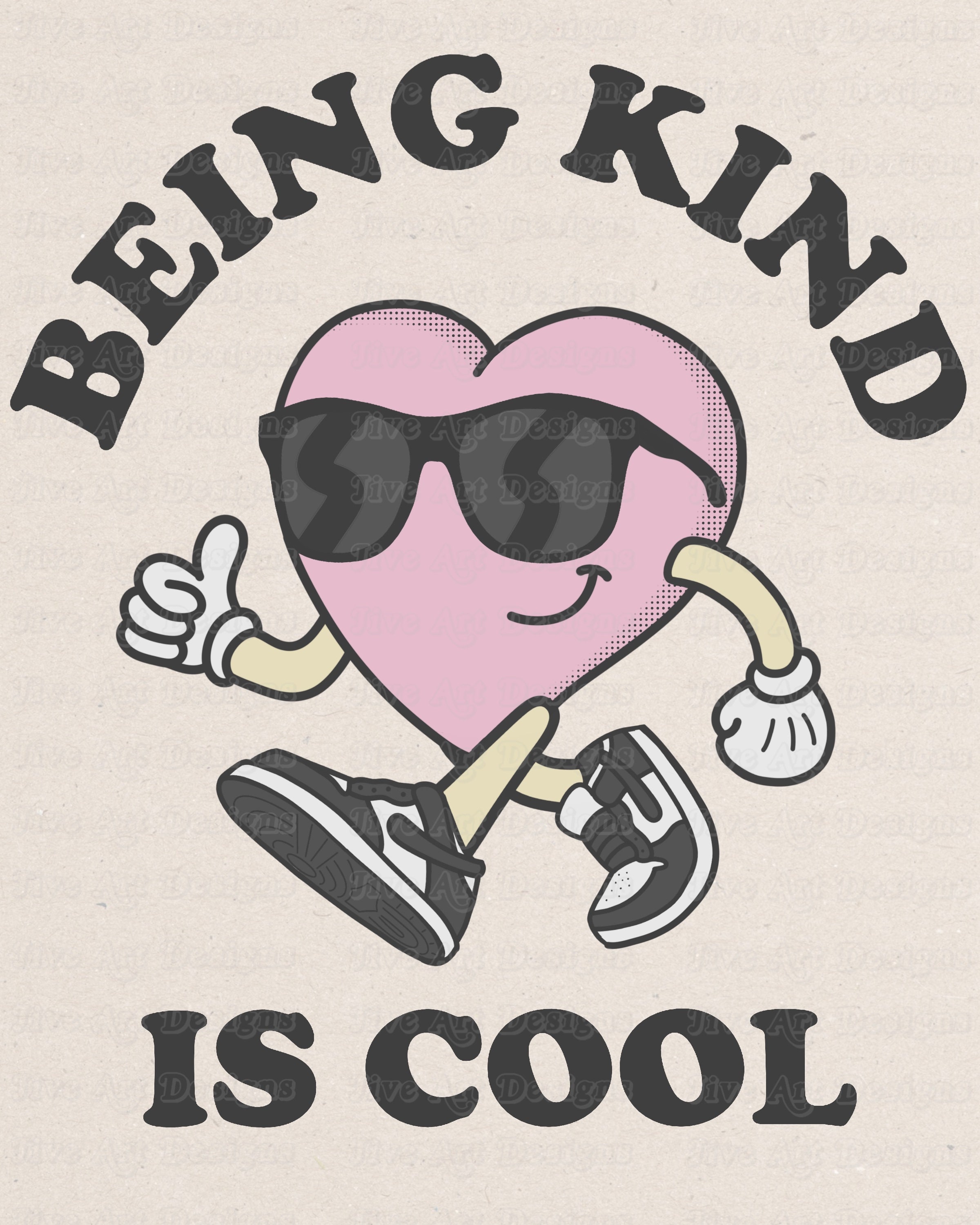 Being Kind is Cool Png Retro Cartoon Png Positive Quote Png ...