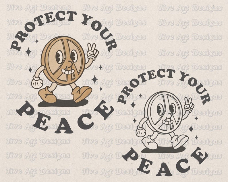 Protect Your Peace Png Peace Png Retro Cartoon Png Good Vibes - Etsy