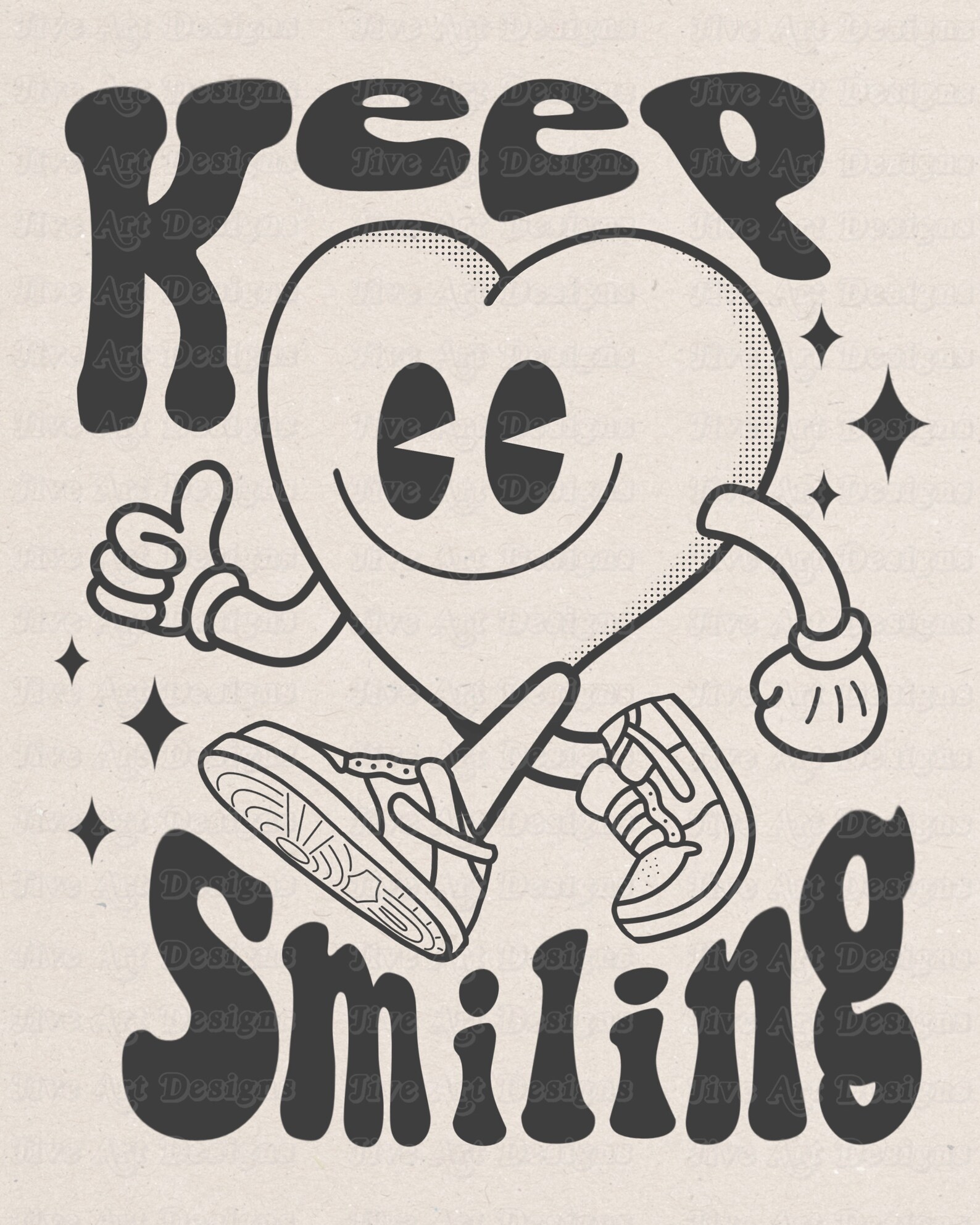 Keep Smiling Png Heart Png Retro Cartoon Png Positive Quote Png ...
