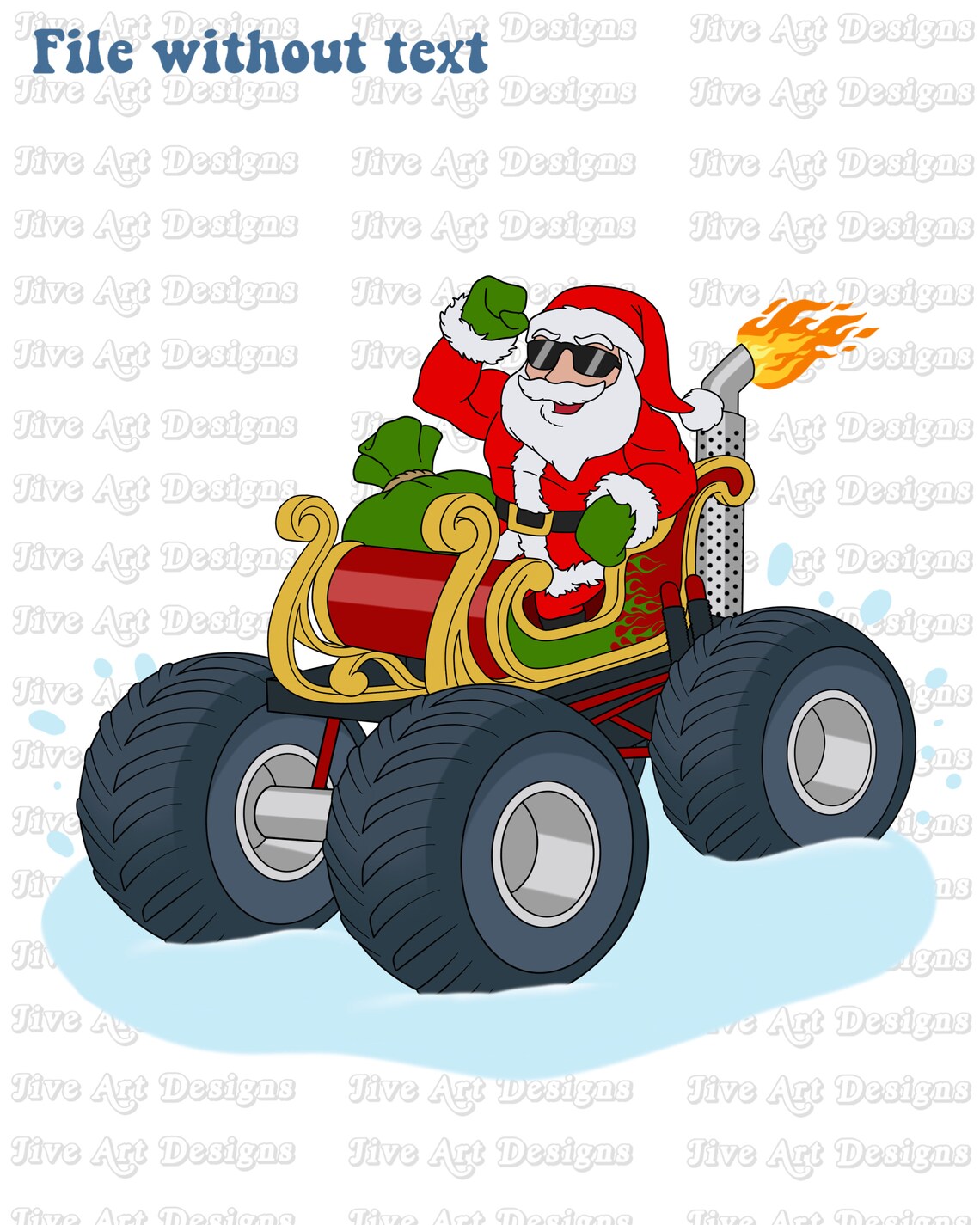 Crushing Through the Snow Png Santa Monster Truck Png Sublimation, Kids ...
