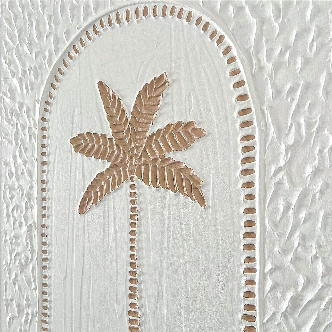 Textured Art Palm Tree Arch Canvas Framed Painting | Coastal Wall Art ...