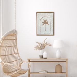 Textured Art Palm Tree Arch Canvas Framed Painting | Coastal Wall Art ...