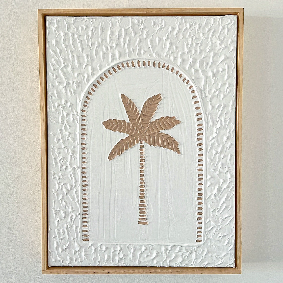 Textured Art Palm Tree Arch Canvas Framed Painting | Coastal Wall Art ...