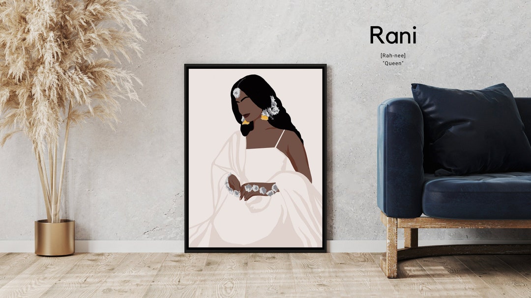 Rani | Queen| Indian Digital Print | Indian Art, Brown Girl, Indian ...