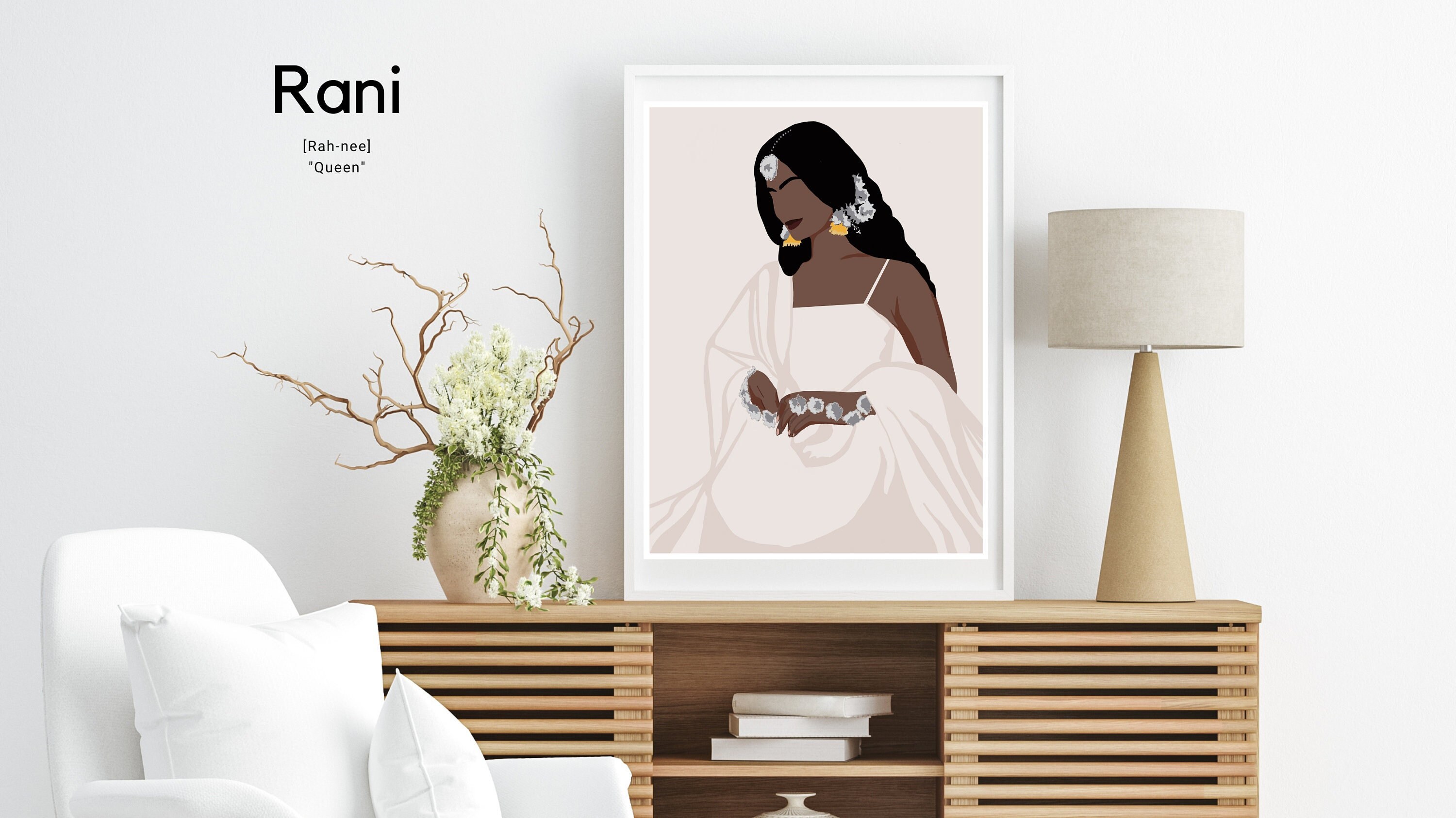 Rani | Queen| Indian Digital Print | Indian Art, Brown Girl, Indian ...