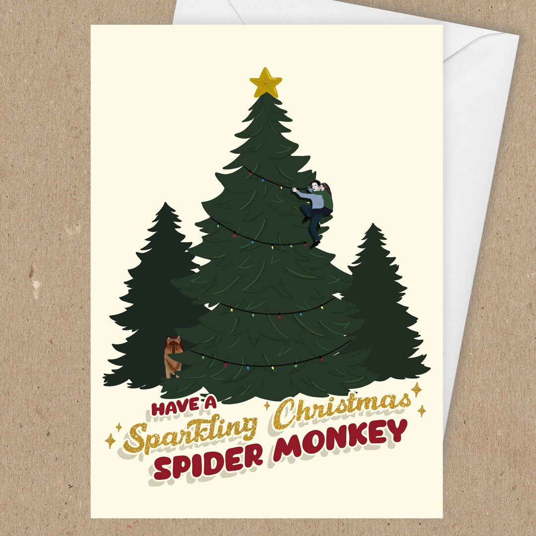 Twilight Spider Monkey Edward Christmas Card Funny Bella - Etsy