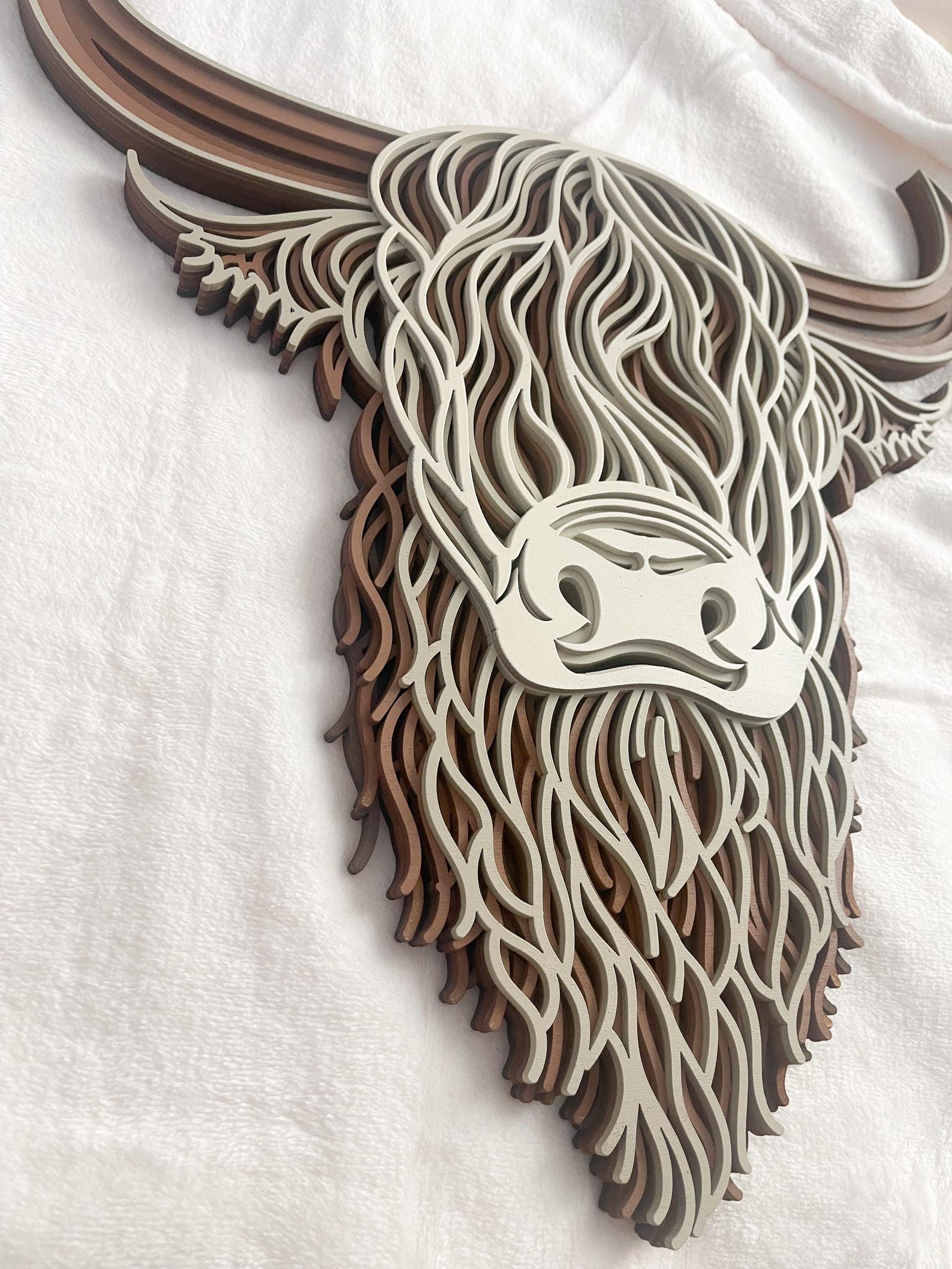 Layered Highland Cow Wall Art, Heifer Farmhouse Decor, Rustic Highland ...