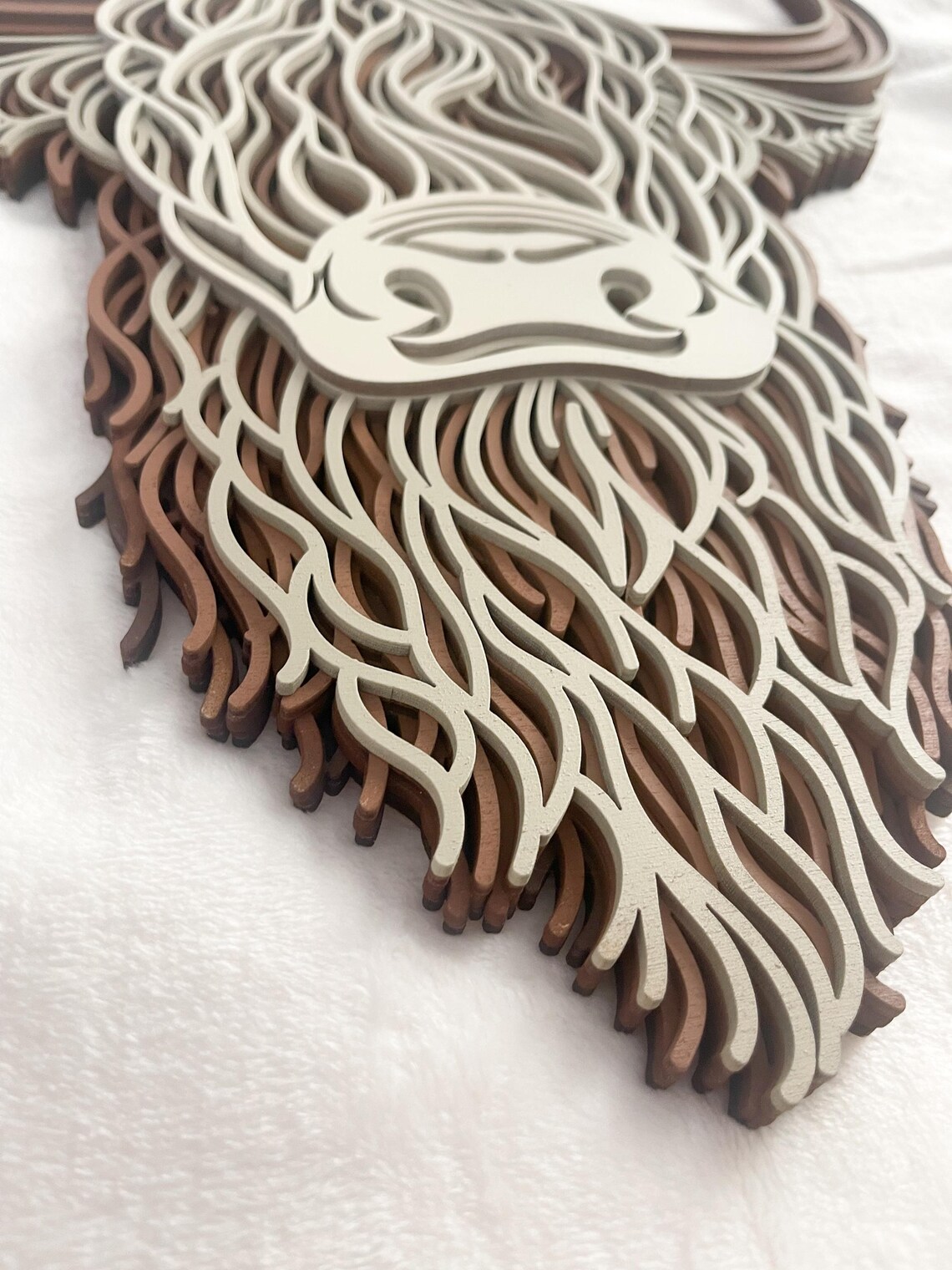 Layered Highland Cow Wall Art, Heifer Farmhouse Decor, Rustic Highland ...