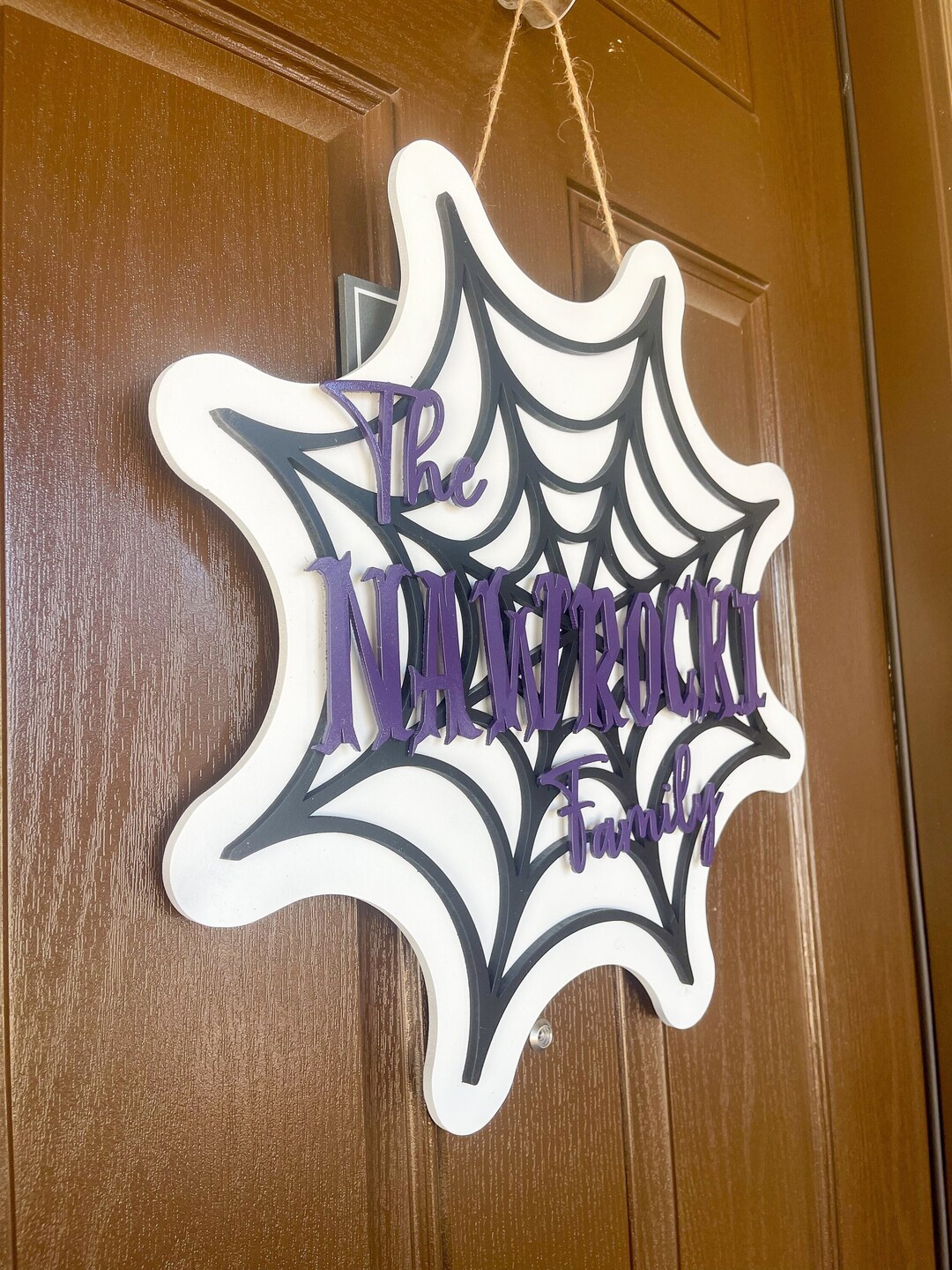 Personalized Spider Web Name Sign, Multilayered Custom Home Decor ...
