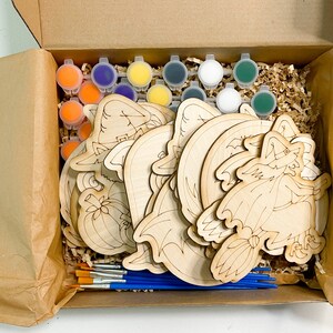 Halloween Kids Paint Kit Activity, Spooky Bulk Wood Painting Blanks ...