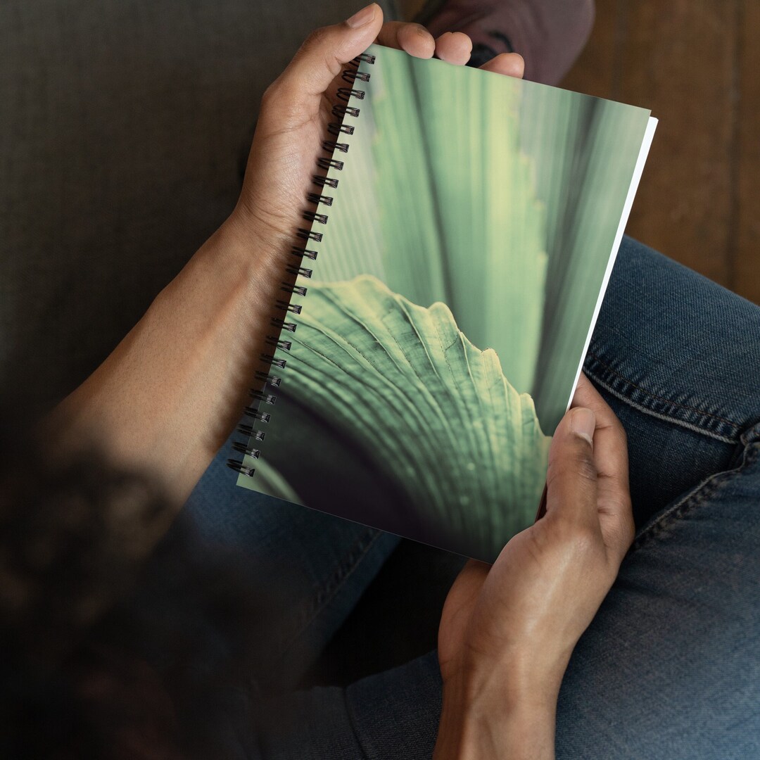 Spiral Notebook With Palm Leaf Detail Cover Green Plant Close up Image ...