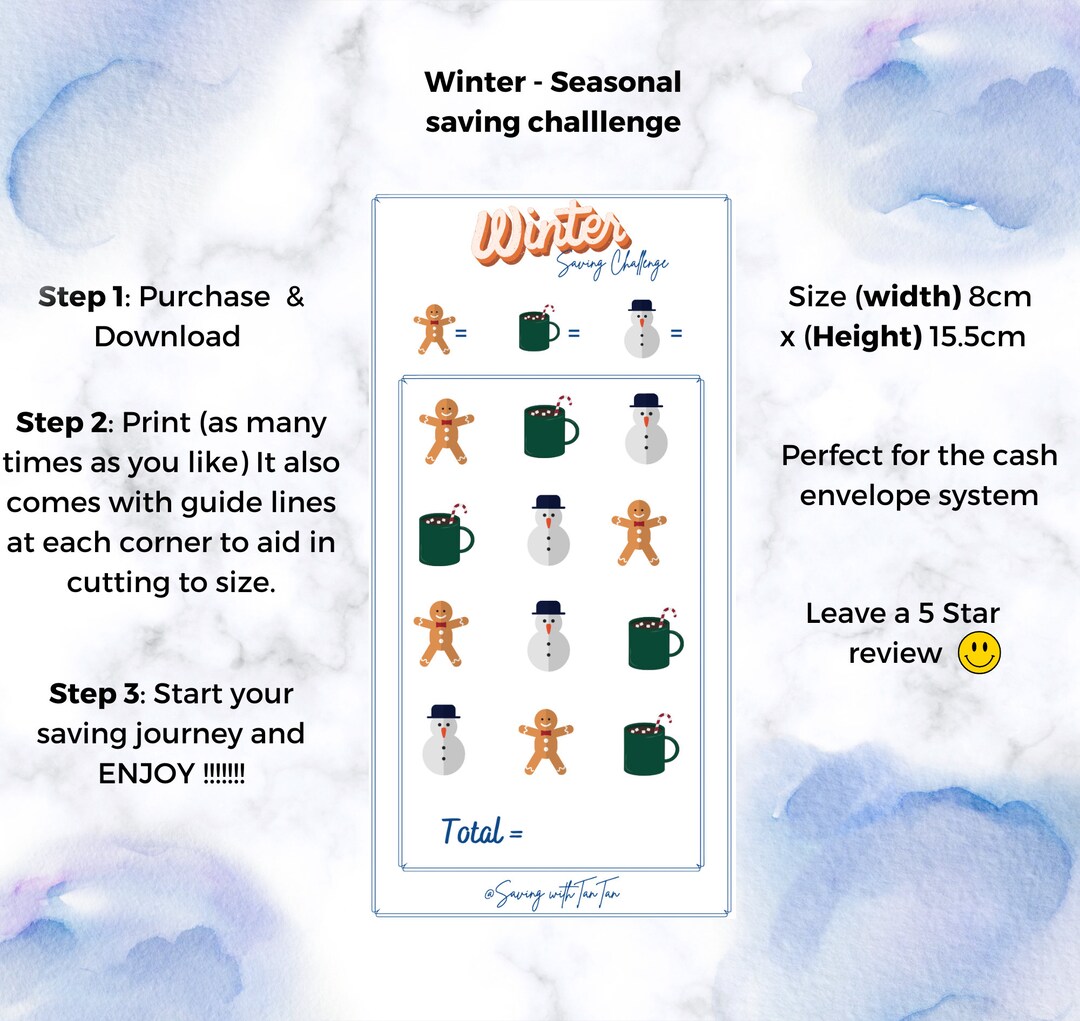 Printable Winter Saving Challenge, Moneysavingchallenges, Budgeting, Saving, Planners, Budgeting ...