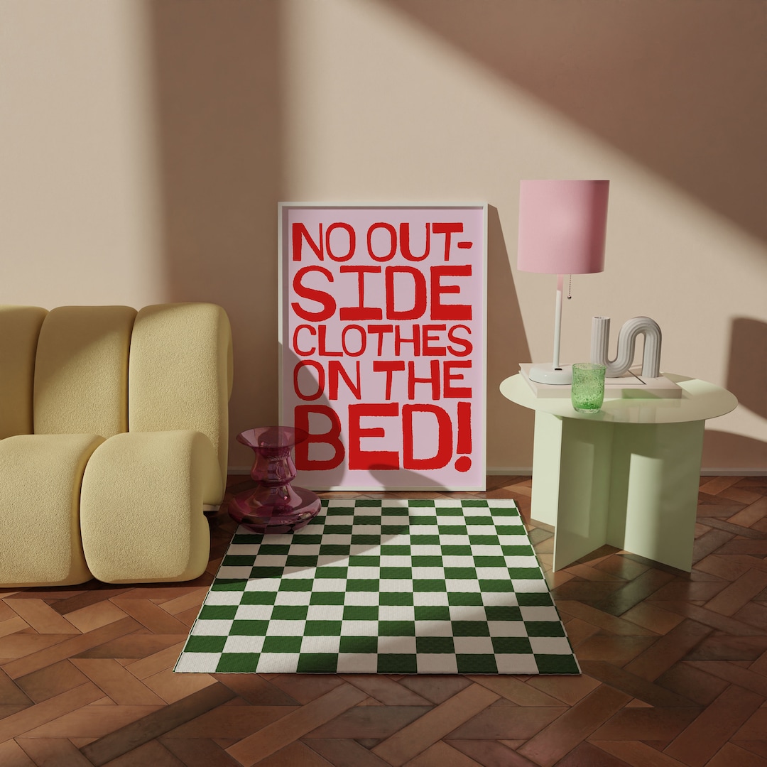 No Outside Clothes Print, Maximalist Decor, Typography Poster, Funky ...