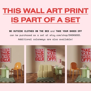 No Outside Clothes Print, Maximalist Decor, Typography Poster, Funky ...