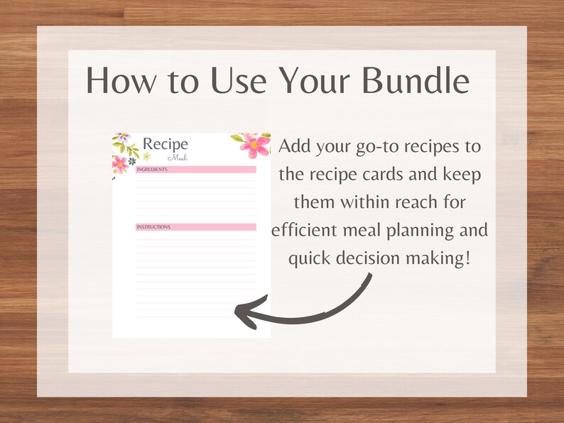 Meal Planner Printable Bundle Floral Freezer Inventory Pantry Inventory ...