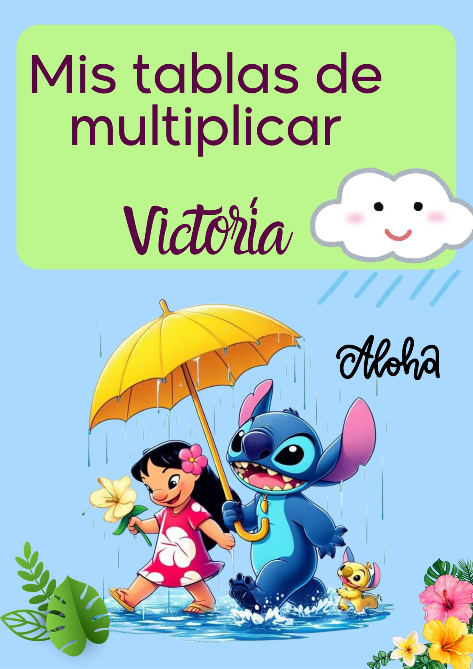 Tabla de Multiplicar imprimible Lilo y Stich - Etsy España