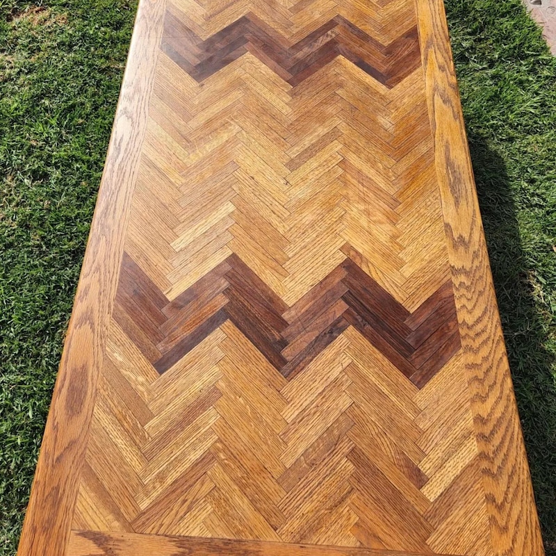 Herringbone Table - Etsy