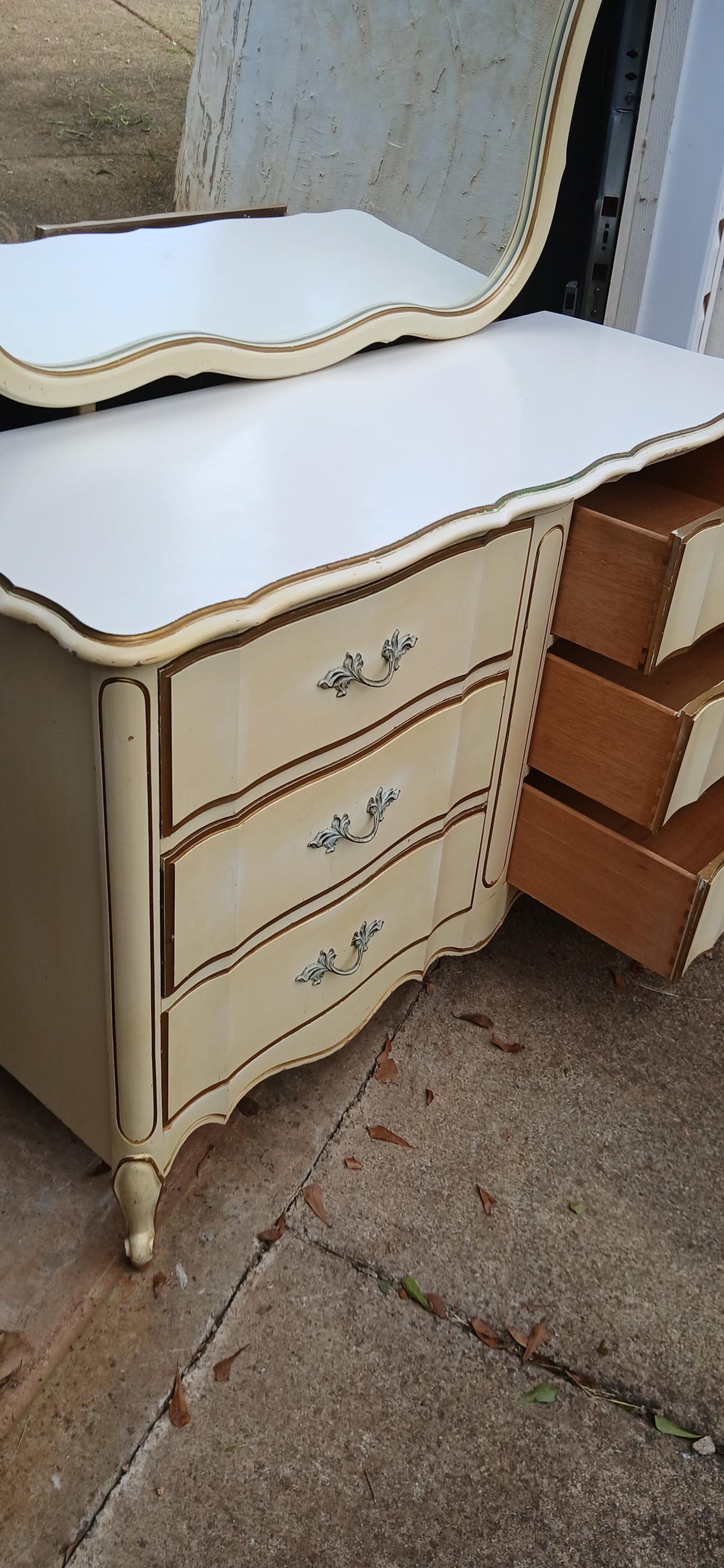 Vintage Rare 1970s Dixie Original 6 Draw Dresser With Full Mirror ...