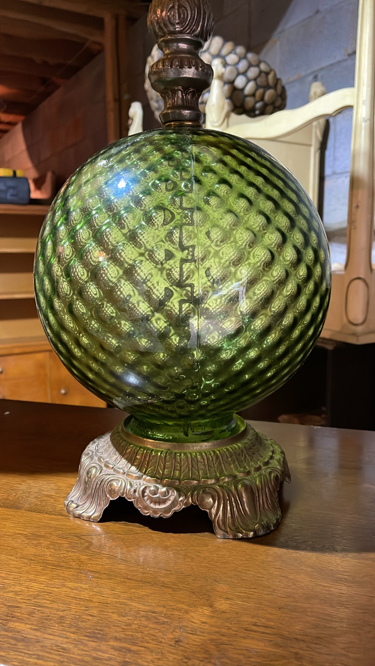 Vintage Glass Globe Lamp