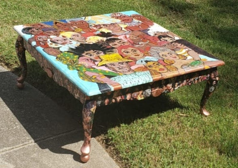 Custom Painted African American Art Coffee Table - Etsy