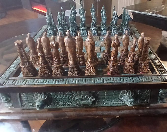 Vintage Aztec Chess Set - Etsy