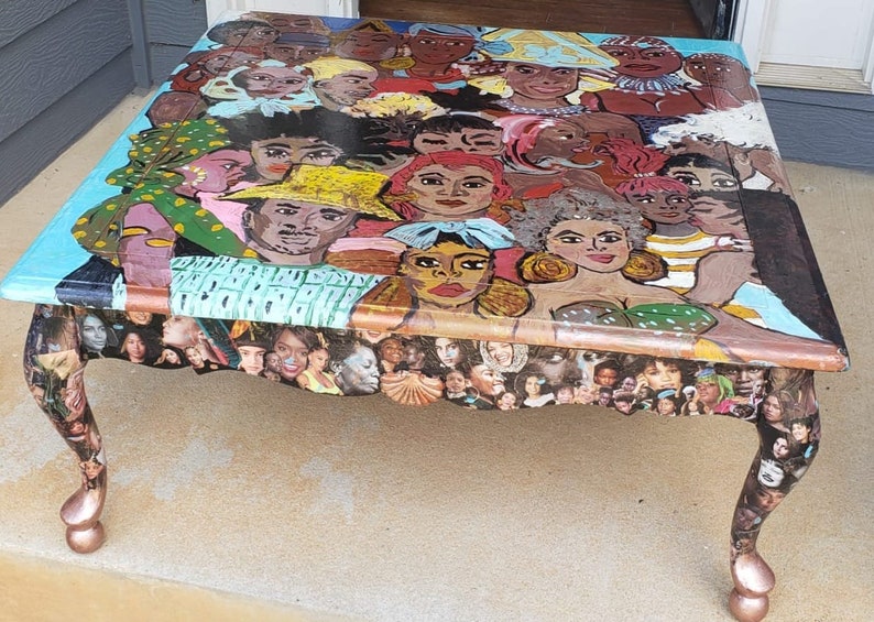Custom Painted African American Art Coffee Table - Etsy