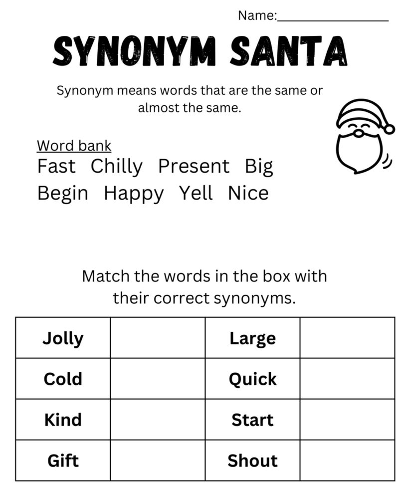 Christmas Worksheet for First Graders - Etsy