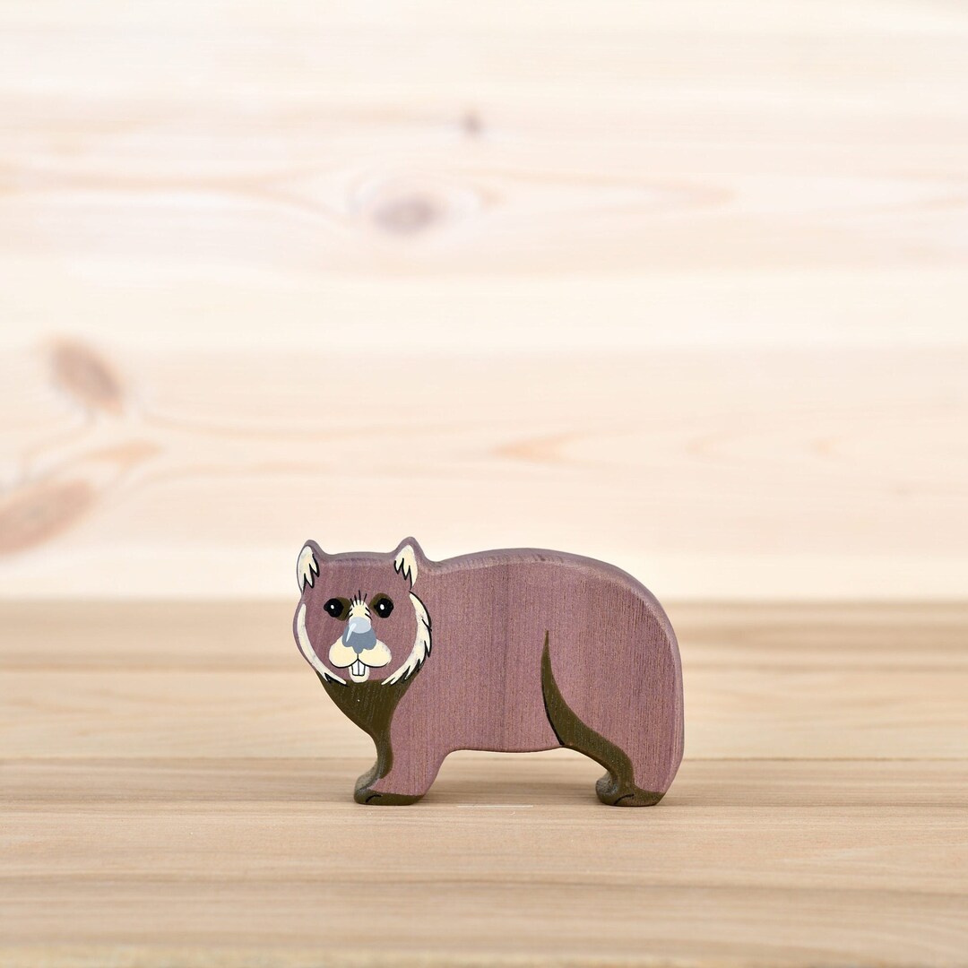 Handcrafted Wooden Wombat Toy, Eco-friendly Kids' Playtime Companion ...