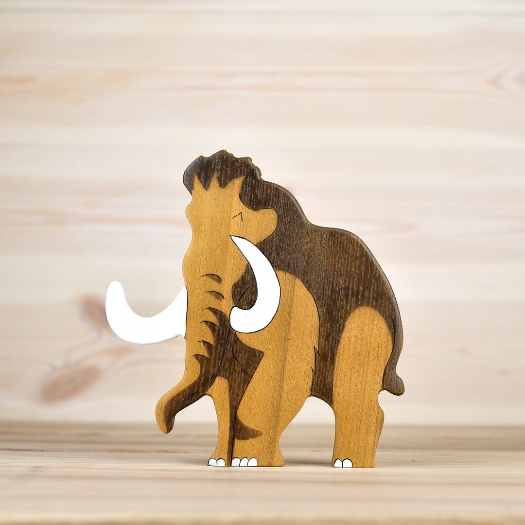 Handcrafted Wooden Mammoth Toy Eco-friendly, Toddler-friendly, Natural ...