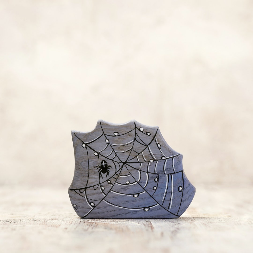 Wooden Dewdrop Covered Spider Web Toy - Etsy
