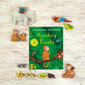 Monkey Puzzle Story Sack 11 Figurines and 2 Tree Puzzles for ...
