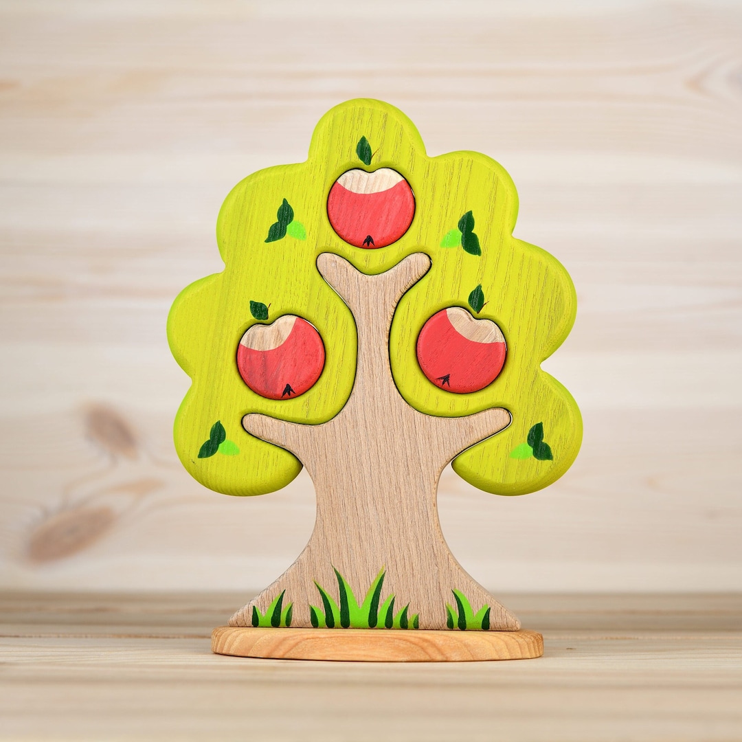 Waldorf Toy/apple Tree/montessori Baby/wooden Puzzle - Etsy