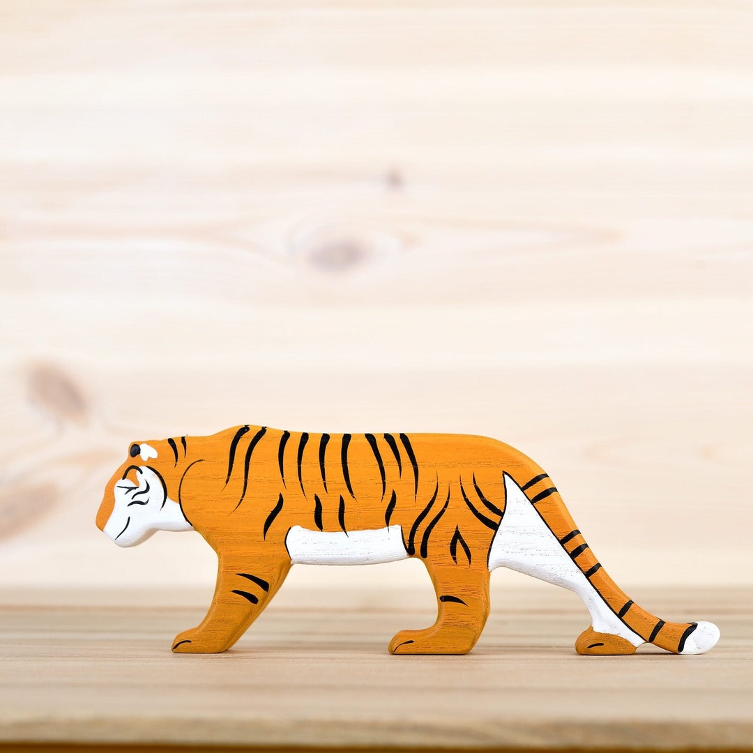 Handcrafted Wooden Tiger Toy: Eco-friendly Animal Figure - Etsy