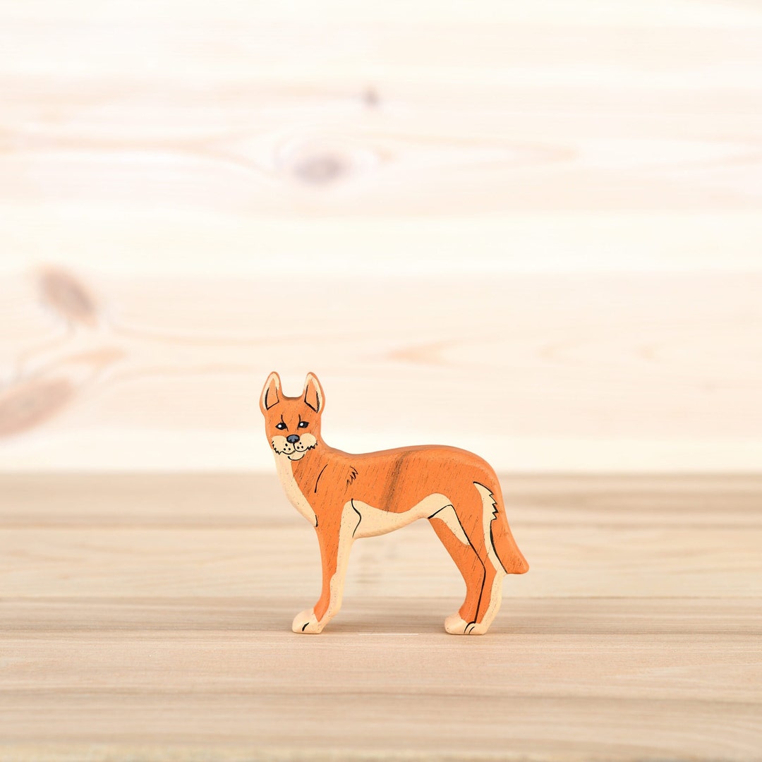 Handcrafted Wooden Dingo Toy - Eco-friendly, Australian Animal, Kids ...