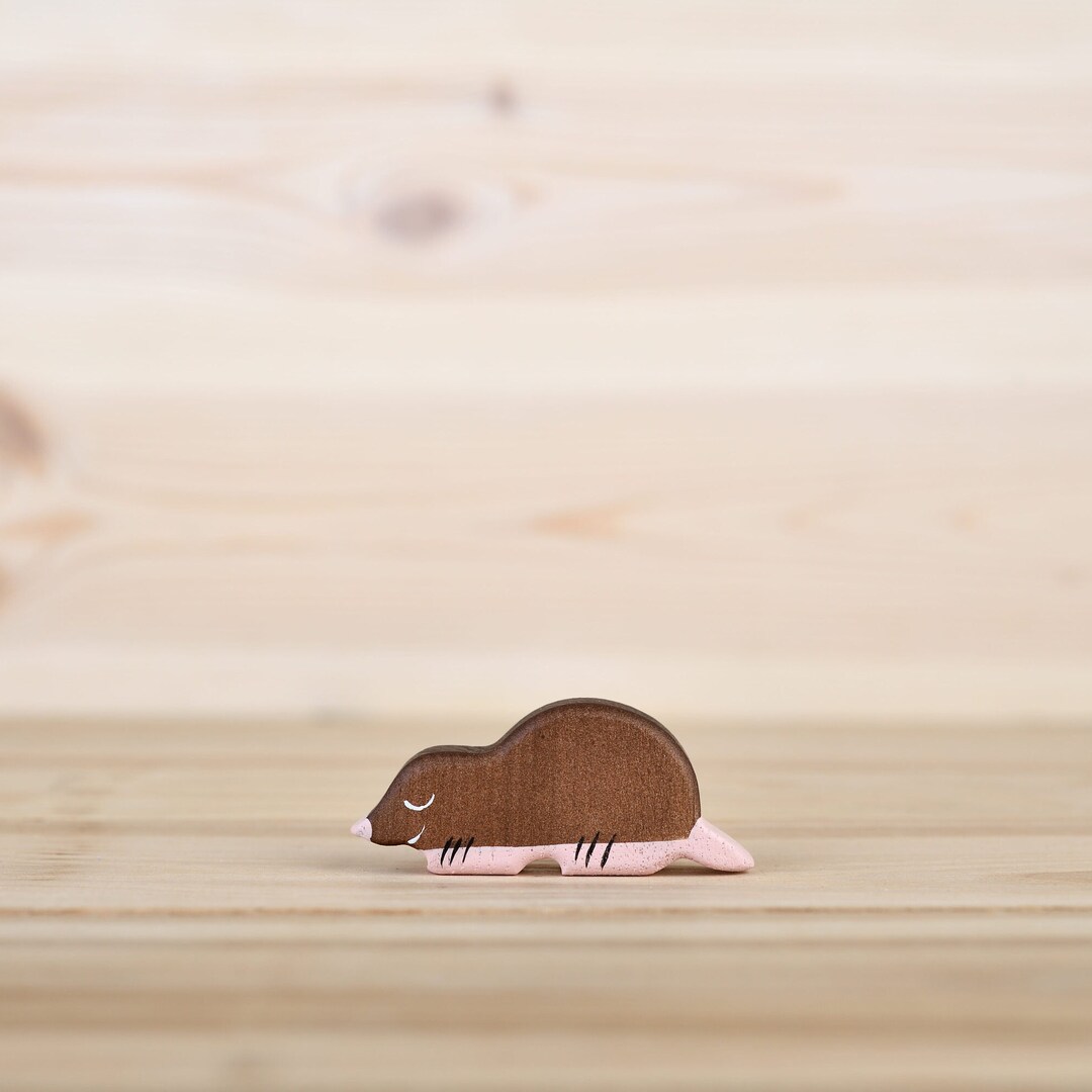 Wooden Mole Toy Wooden Farm Animals Barnyard Life Creatures Small World ...