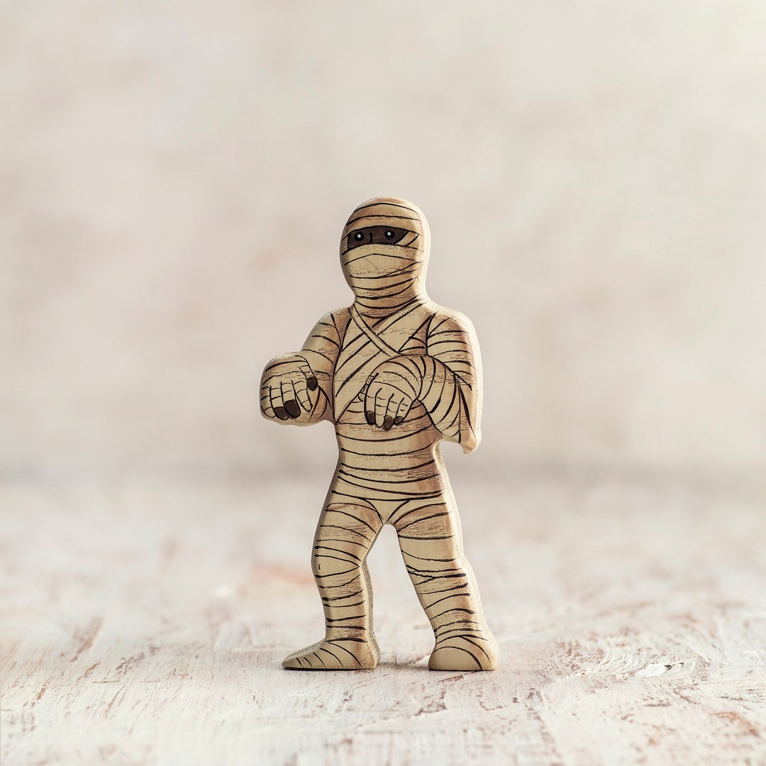 Handmade Wooden Mummy Toy – Fun and Educational Halloween Gift – Eco ...
