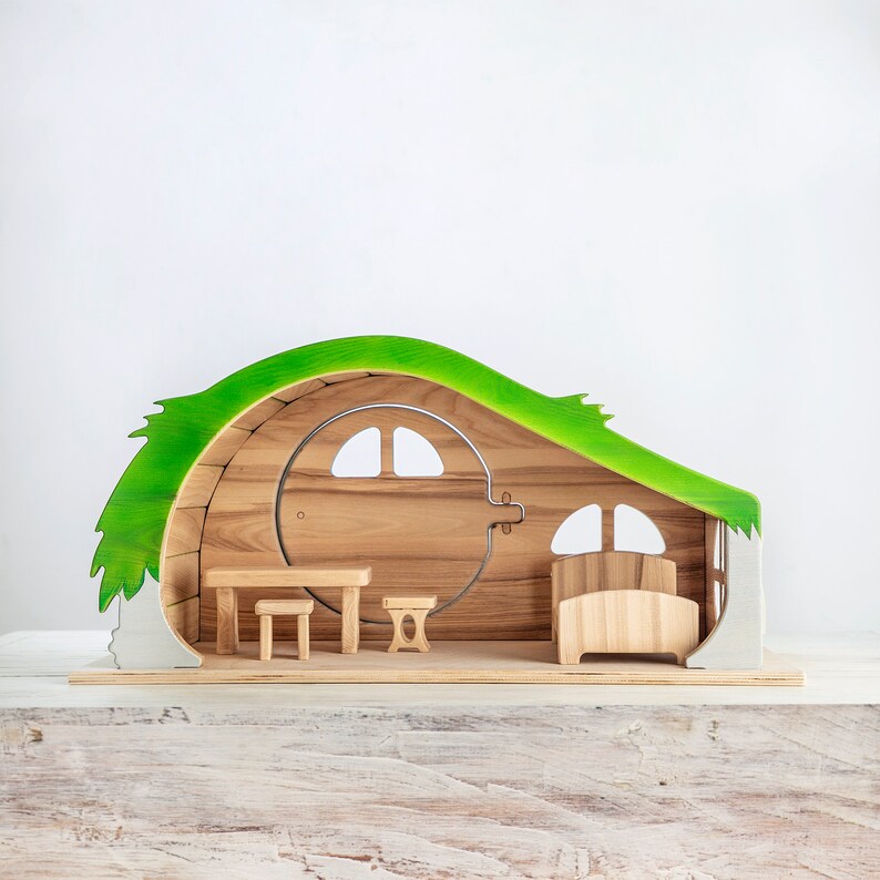 Handmade Wooden Hobbit Playhouse Furnished Gift for Kids - Etsy