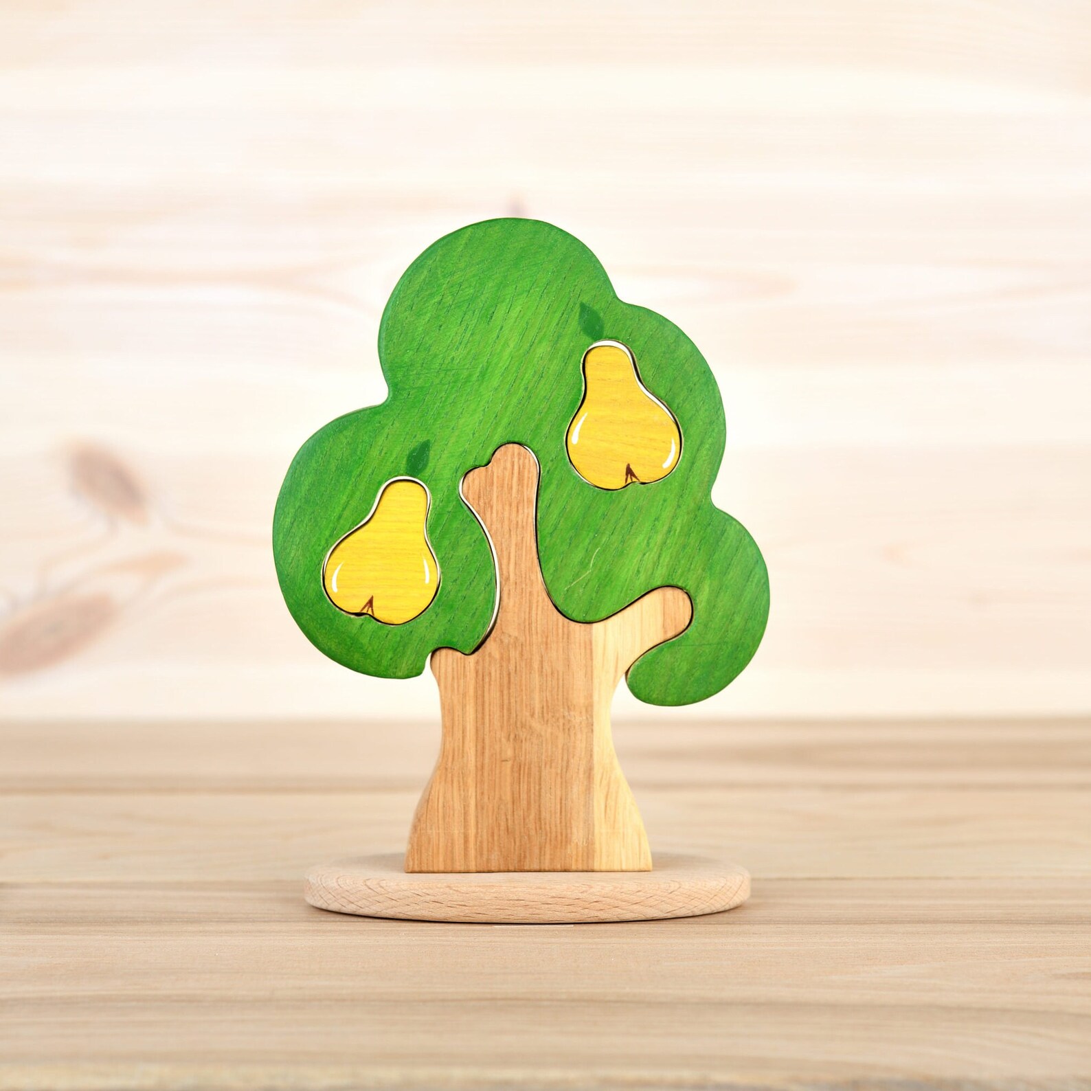 Waldorf Wooden Pear Tree Puzzle: Montessori Toy - Etsy