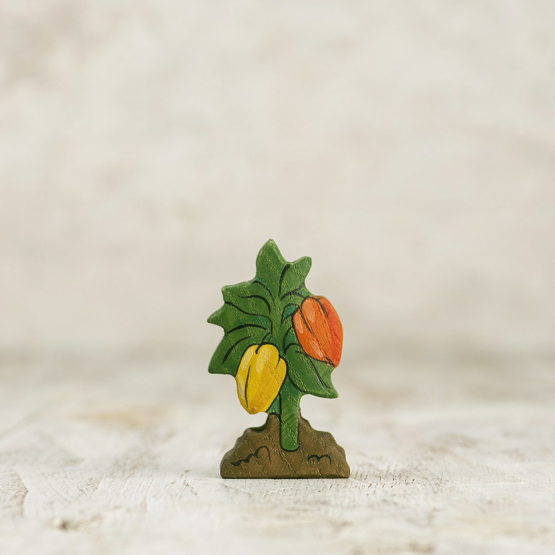 Handcrafted Wooden Bell-pepper Toy Capsicum – Eco-friendly Play Food ...