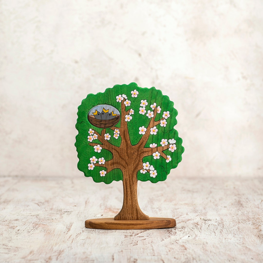 Waldorf Spring Tree 2-sided With Birds and Flowers Spring Play Space - Etsy