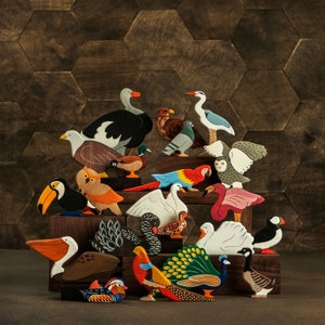 Handmade Wooden Ara Toy - Eco-friendly, Child-safe, Non-toxic, Natural ...