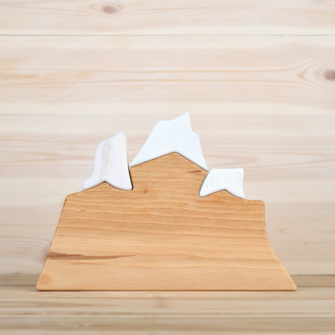 Wooden Mountain Toy Mountain Puzzle Perfect for Dinosaurs Space Waldorf ...