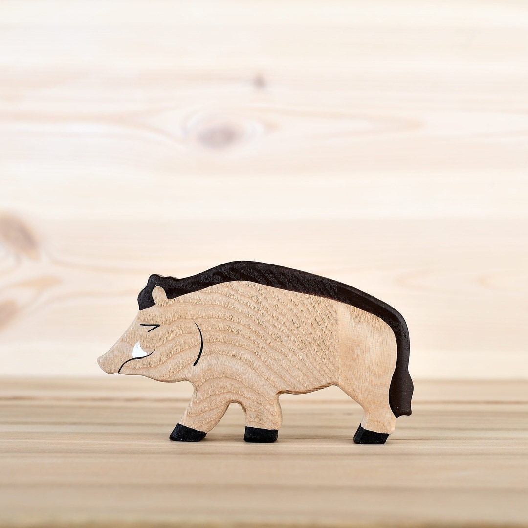 Wooden Wild Boar Figurine. Woodland Animals. Waldorf Wooden Figurines ...