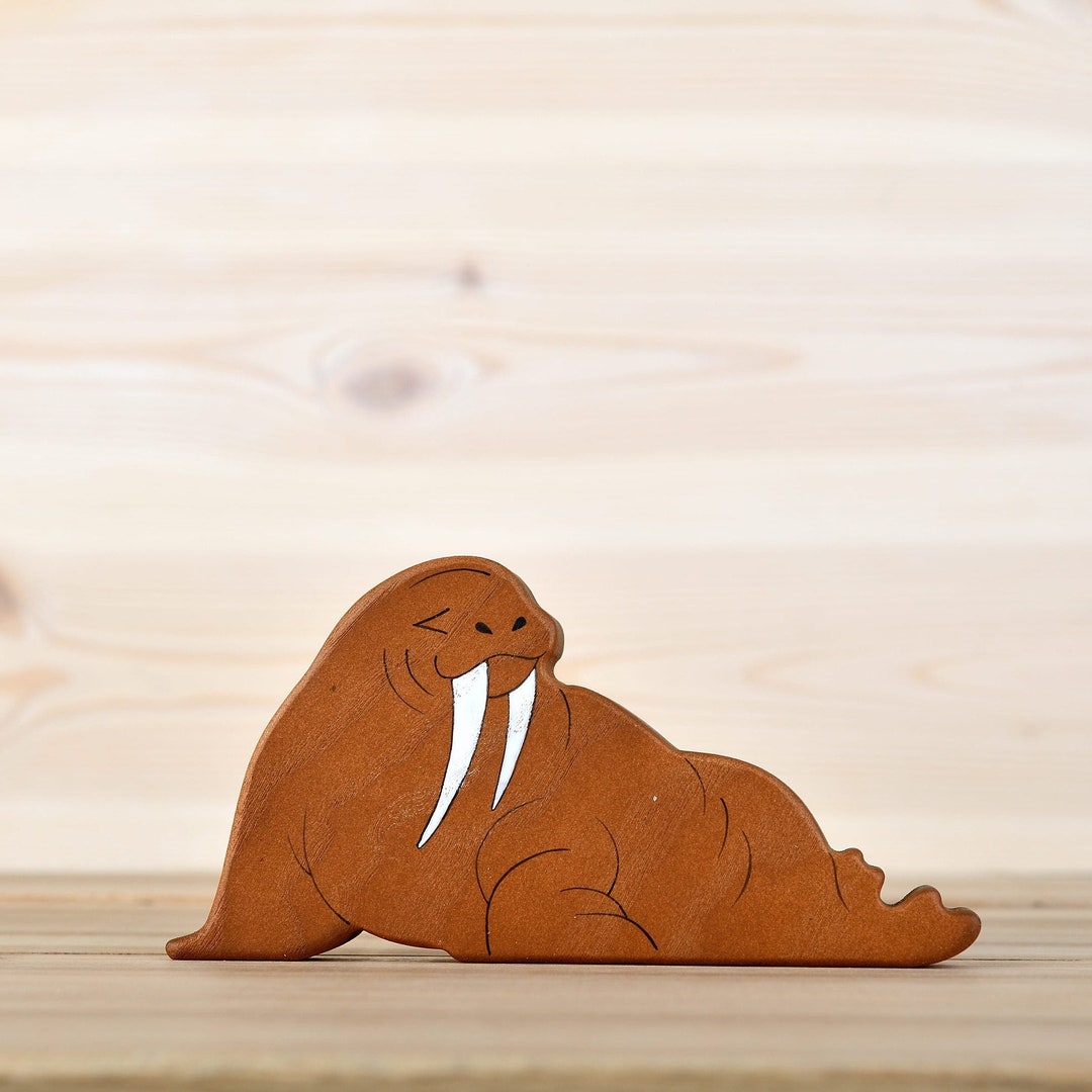 Handmade Wooden Walrus Toy: Sustainable Arctic Animal Figure - Etsy