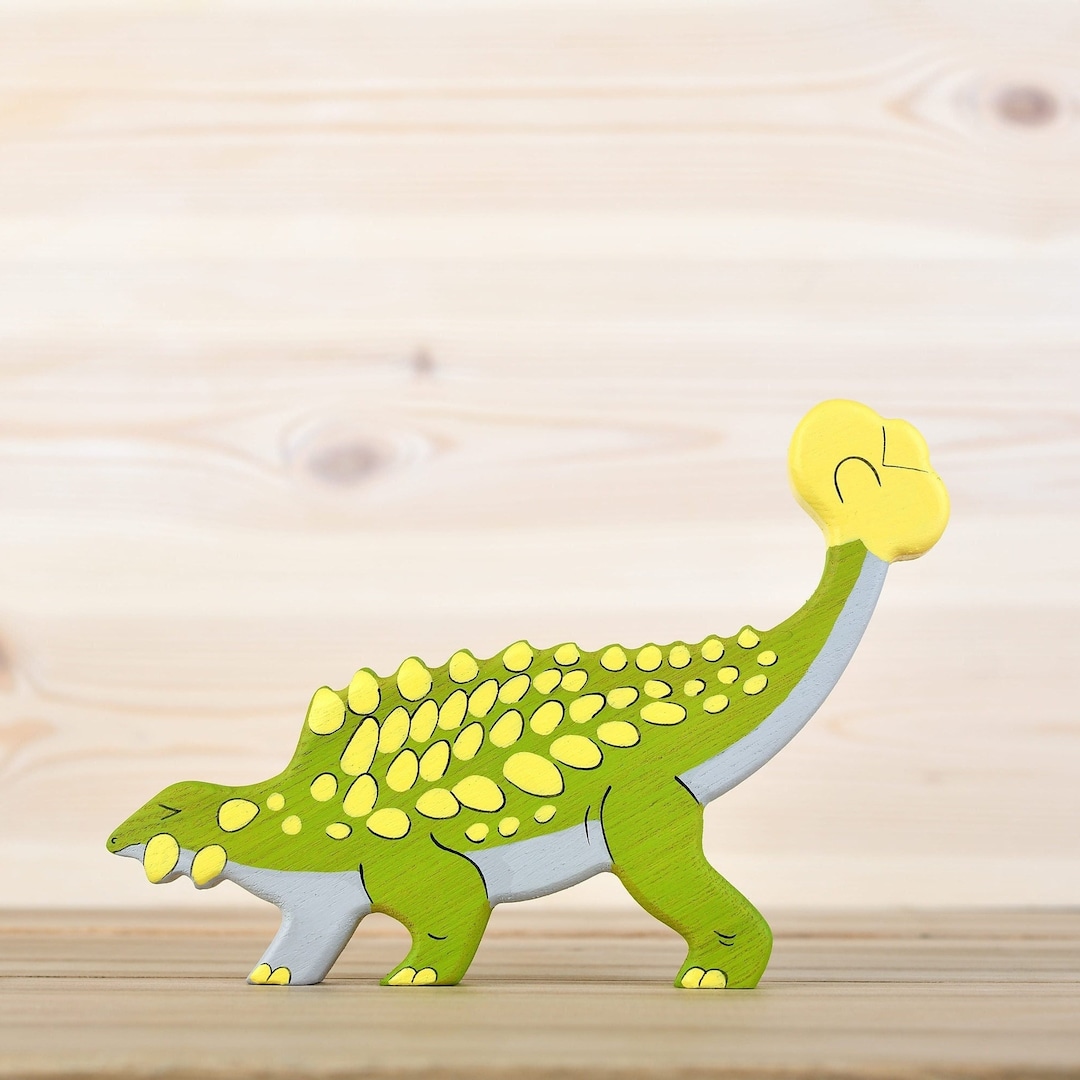 Handcrafted Wooden Ankylosaurus Toy - Unique Dinosaur Playset - Ideal ...