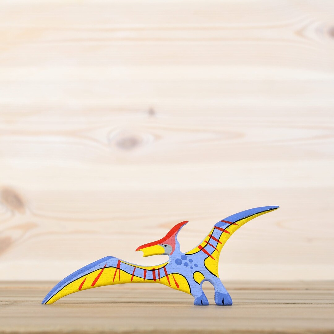 Wooden Toy Pterodactyl Figurine Fly Dinosaur Prehistoric Animals ...
