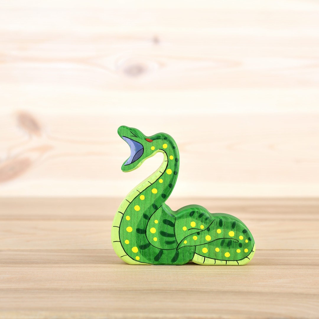 Wooden Anaconda Figurine Huge Snake Amazonian Snake Rainforest Snake ...