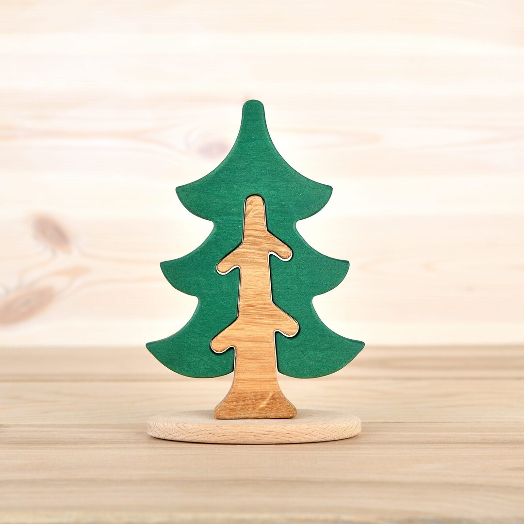 Pine Tree Waldorf Nature Table Wooden Tree Toy Figurine Waldorf Tree ...