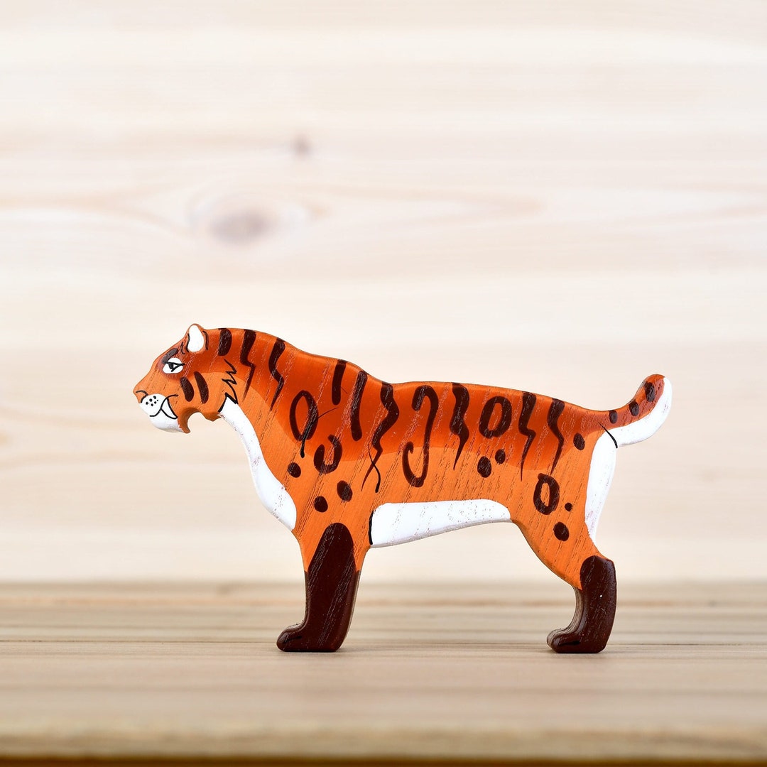 Wooden Saber Toothed Tiger Toy Dinosaur Gift - Etsy
