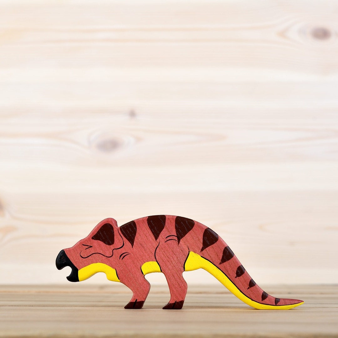 Handcrafted Wooden Protoceratops Toy - Unique, Eco-friendly, and Child ...